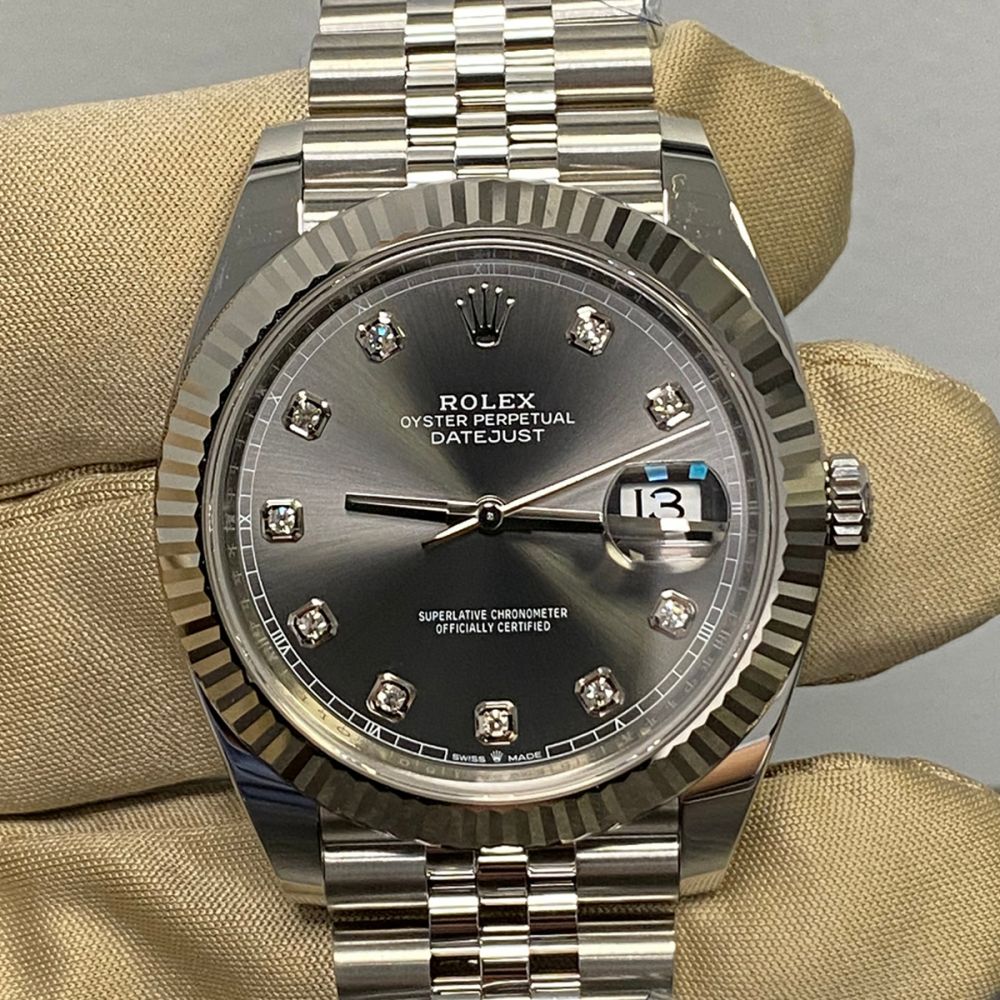 Rolex Datejust 41 Dark Rhodium Diamond Dial 126331